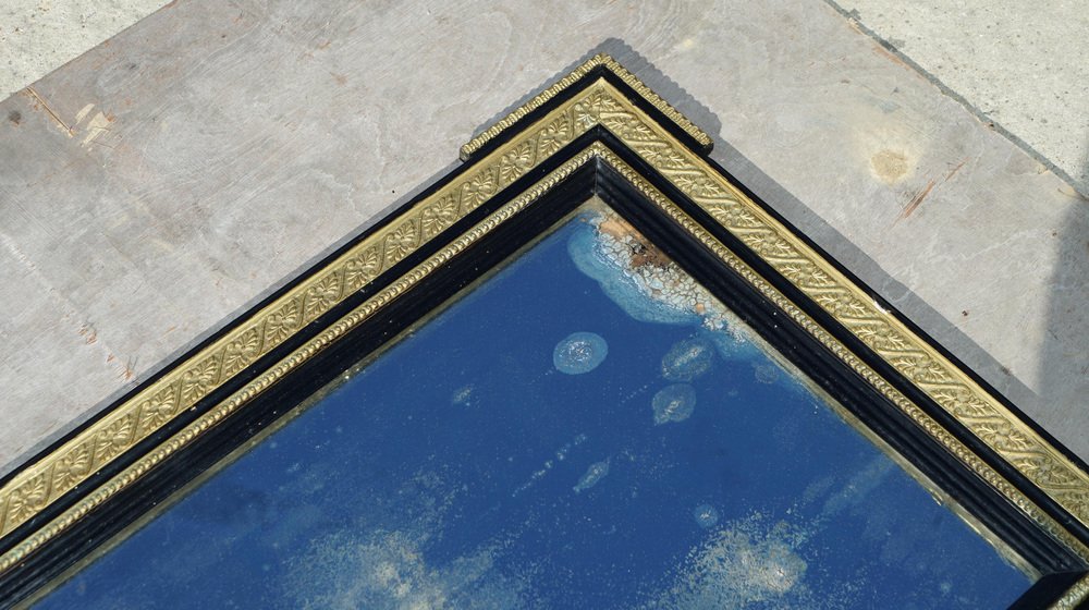 Italian Foxed Glass Mirror with Gilt Frame, 1840s for sale at Pamono