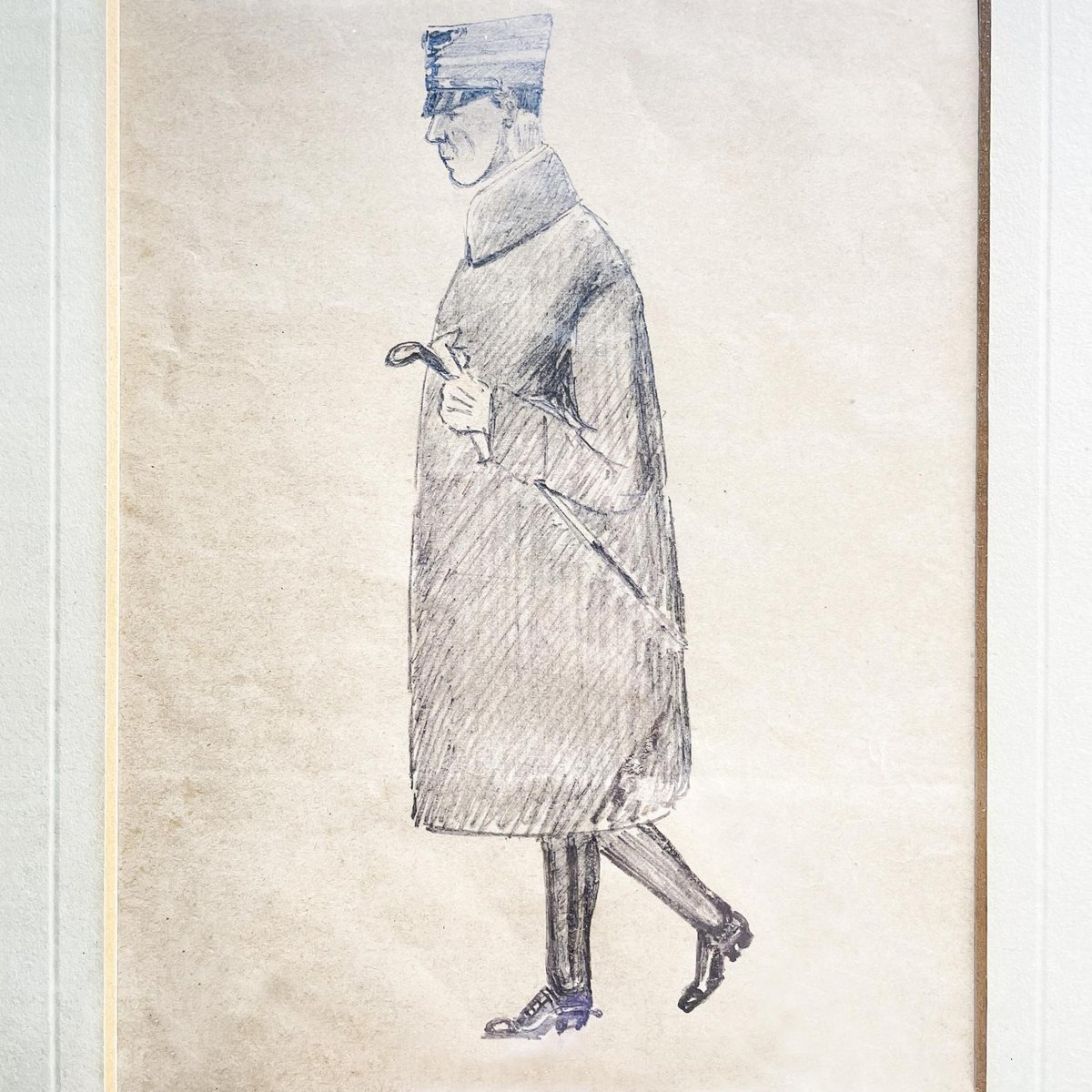 Italian Artist, Man, 1900s, Pencil Drawing on Paper, Framed for sale at ...