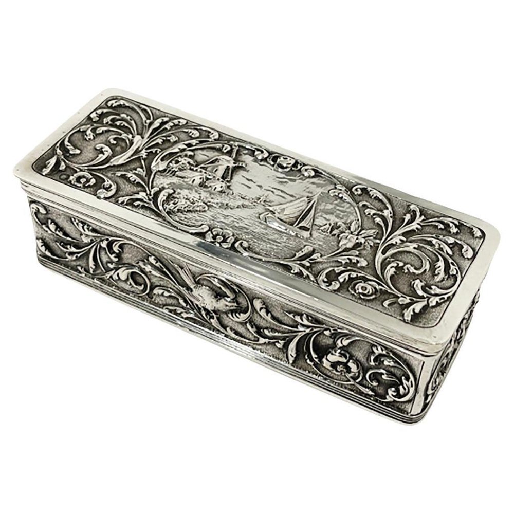 Dutch Silver Box by Zaanse Silversmederij, 1916 for sale at Pamono