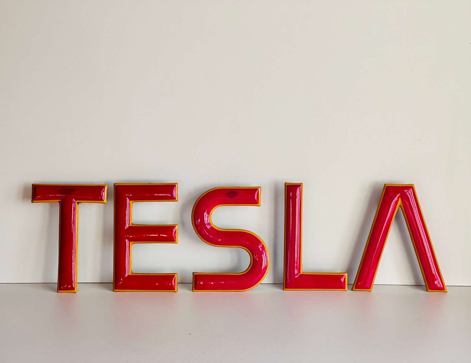 Industrial Letter Sign from Tesla, Set of 5 for sale at Pamono