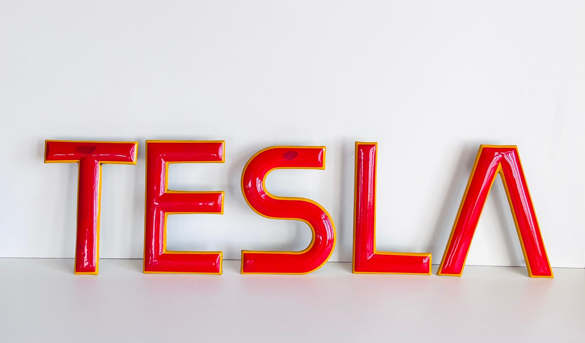Industrial Letter Sign from Tesla, Set of 5 for sale at Pamono