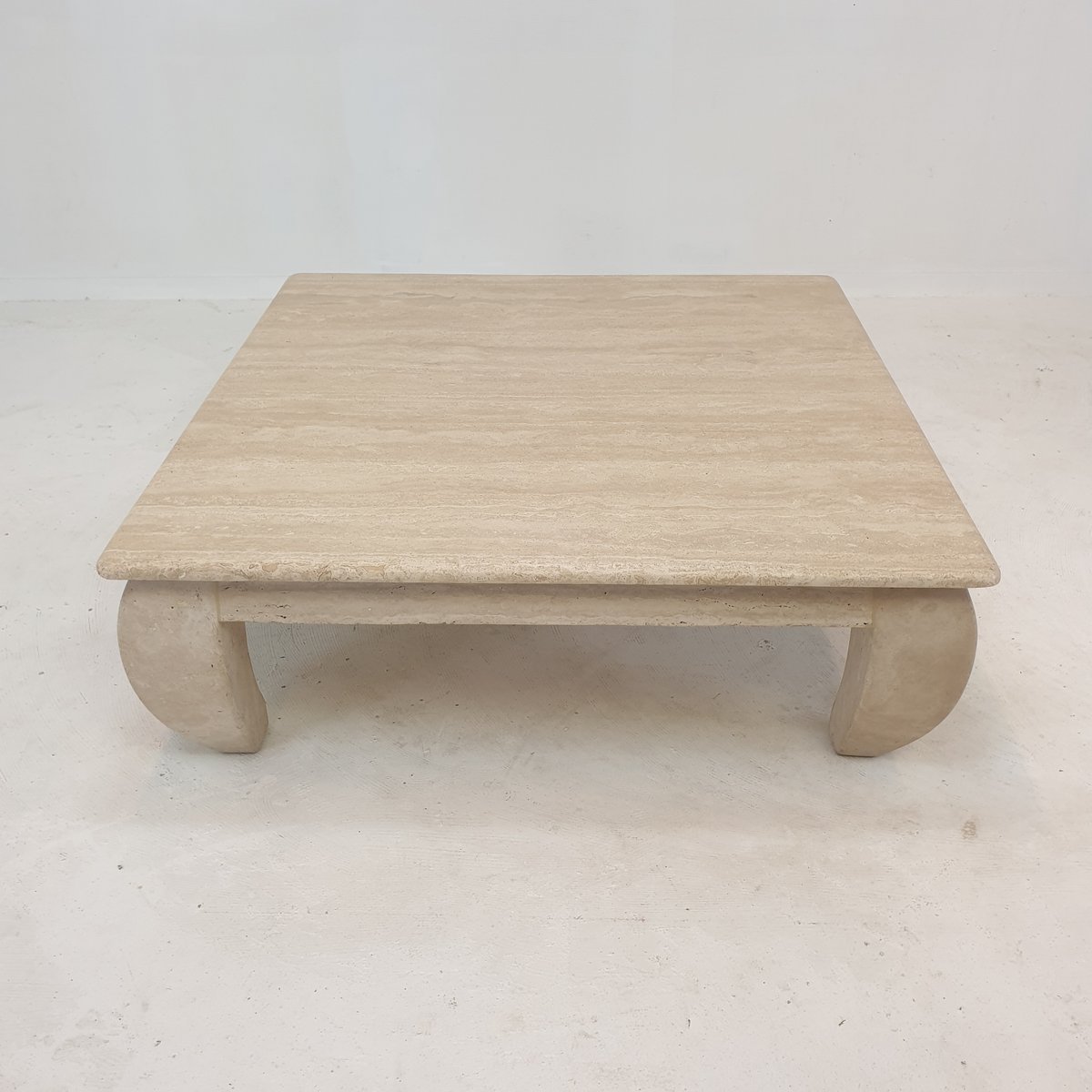 Italian Opium Coffee Table in Travertine, 1980s for sale at Pamono