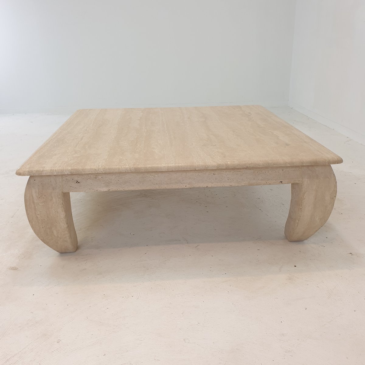 Italian Opium Coffee Table in Travertine, 1980s for sale at Pamono