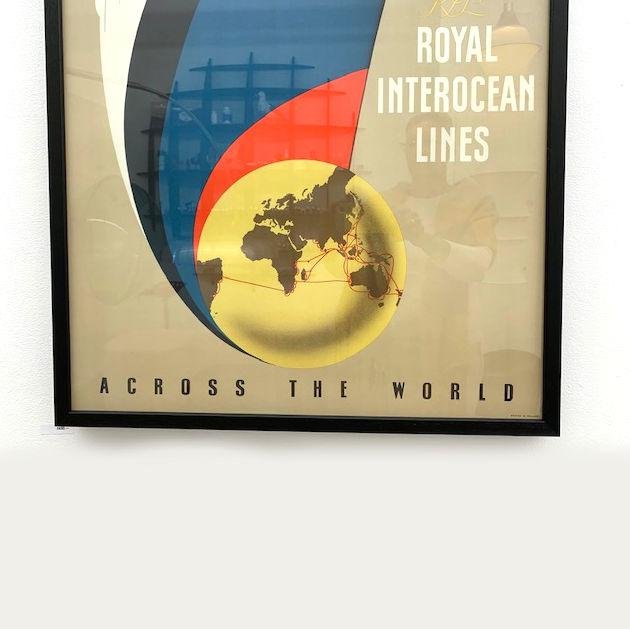 Royal Interocean Lines Poster by Reyn Dirksen, Netherlands, 1955 for ...