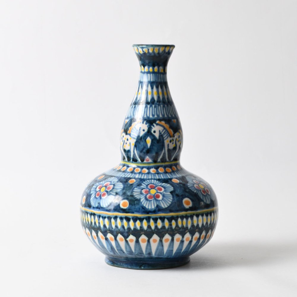Italian Hand-Painted Vase by Vincenzo Pinto, 1960s for sale at Pamono
