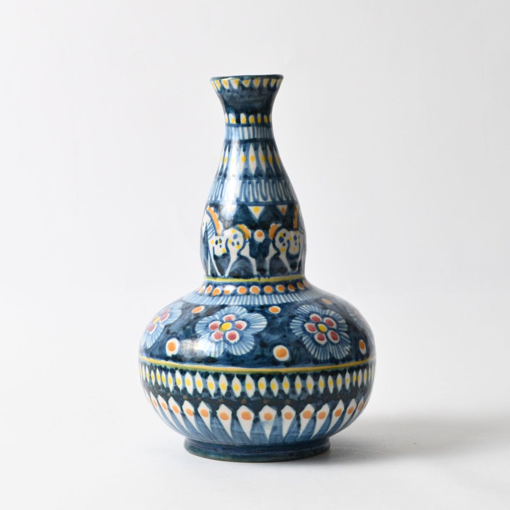 Italian Hand-Painted Vase by Vincenzo Pinto, 1960s for sale at Pamono