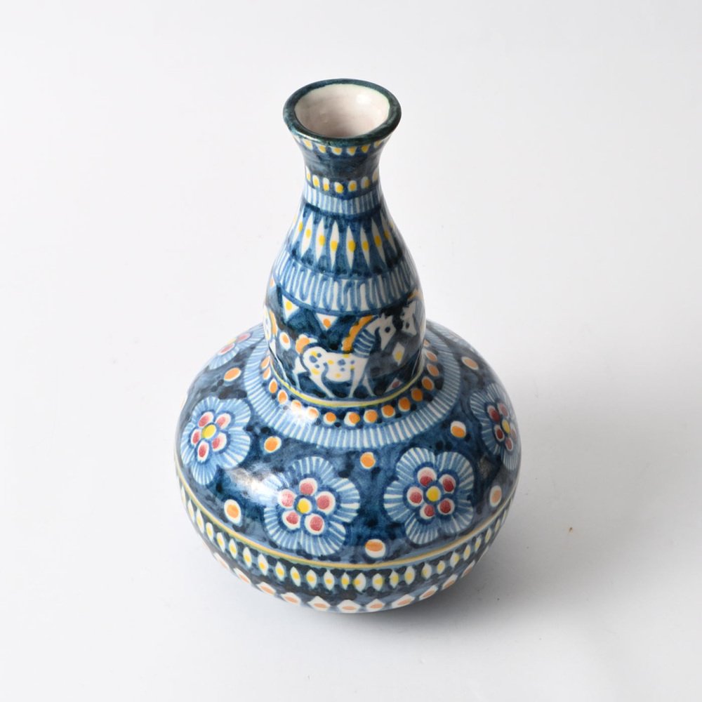 Italian Hand-Painted Vase by Vincenzo Pinto, 1960s for sale at Pamono