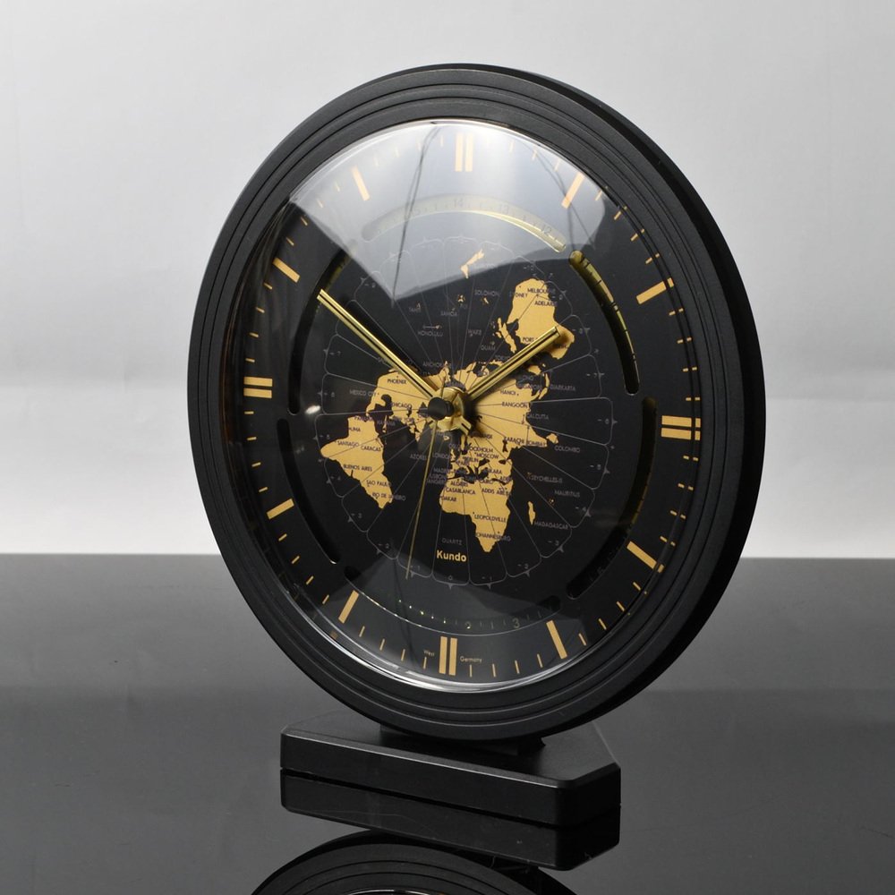 Vintage German World-Time Clock from Kundo, 1980s for sale at Pamono