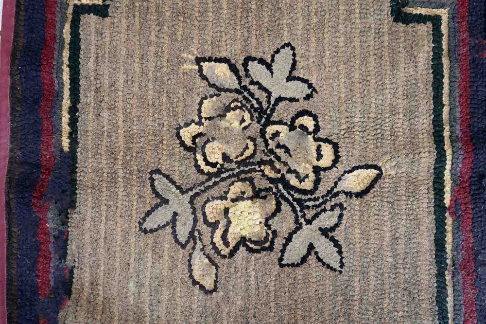 Antique American Hooked Rug, 1880s for sale at Pamono