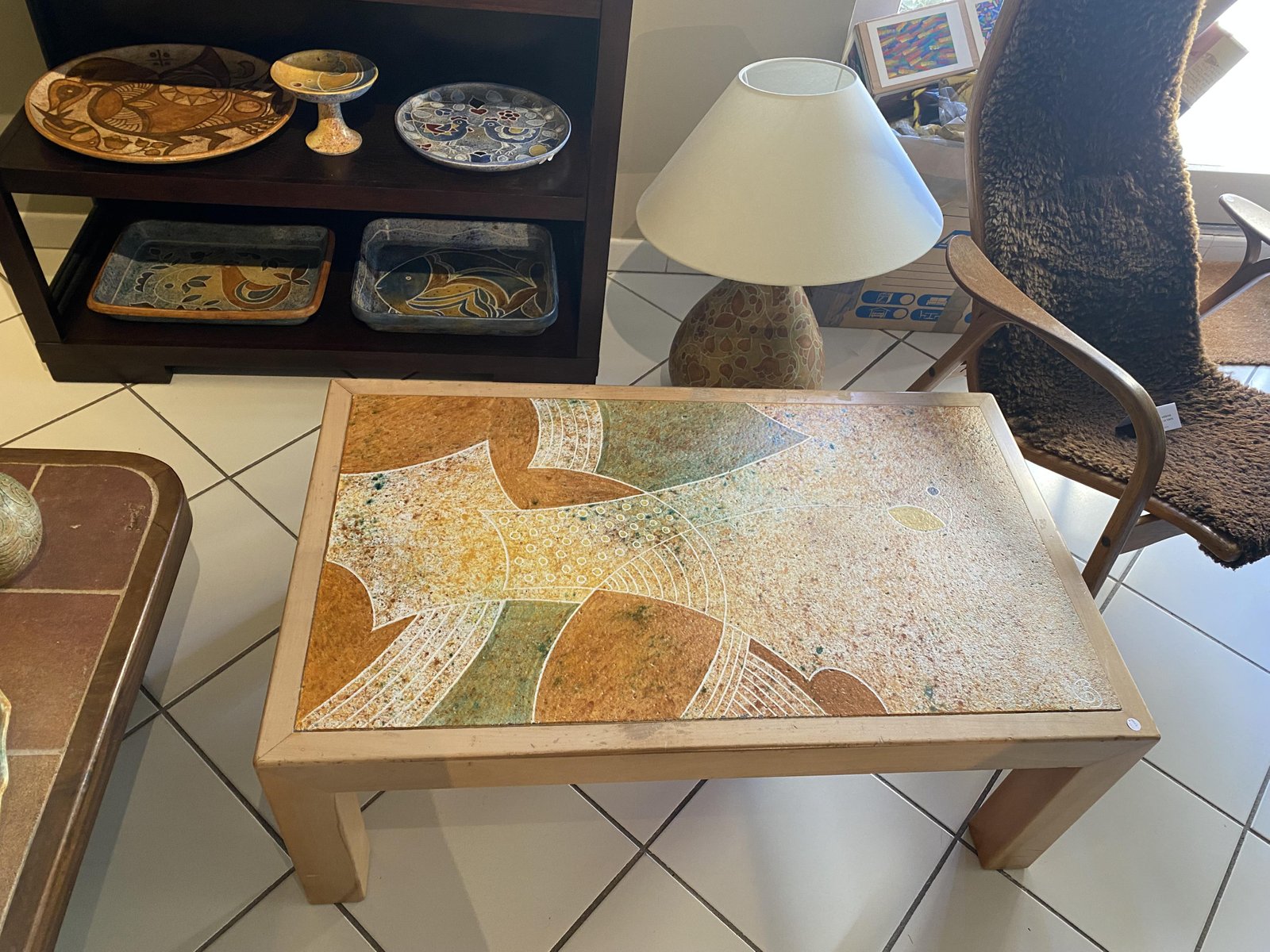 Keramik Couchtisch von Bernard Buffat bei Pamono kaufen