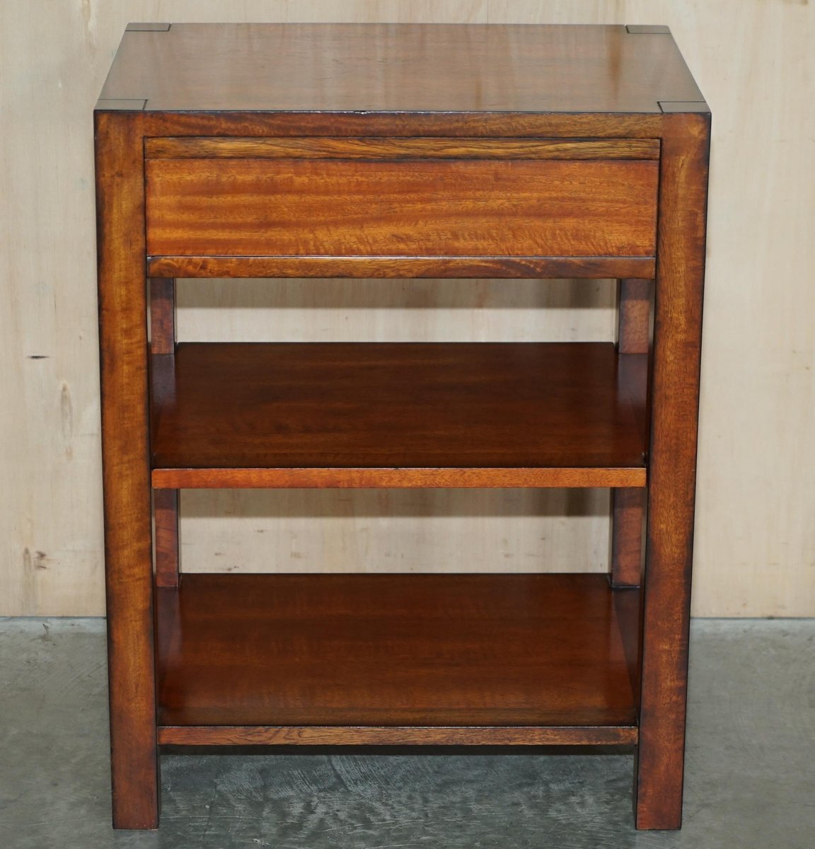 Military Campaign Side Table with Single Drawer for sale at Pamono