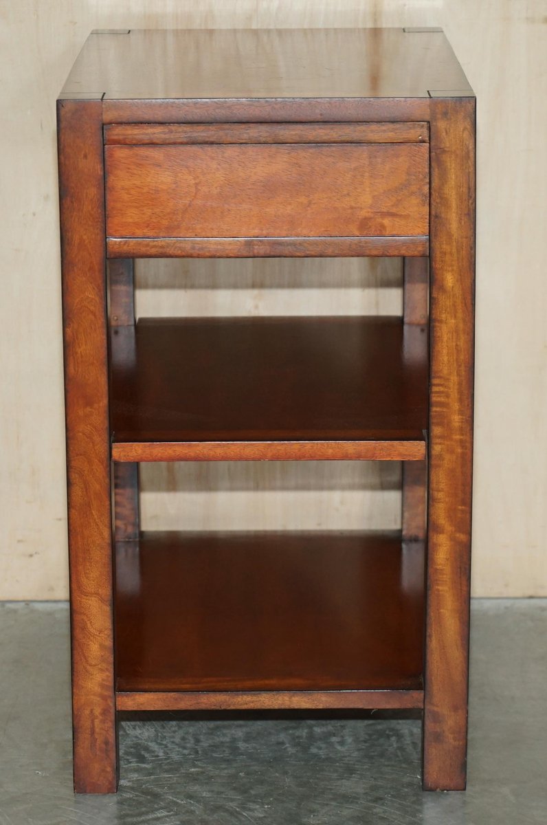 Military Campaign Side Table with Single Drawer for sale at Pamono