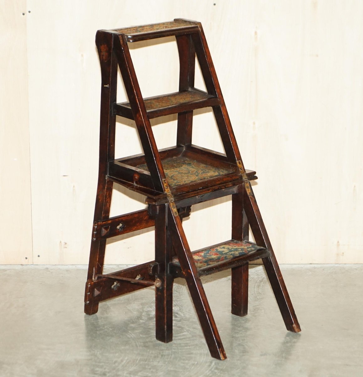 Antique Arts & Crafts Metamorphic Library Steps for sale at Pamono