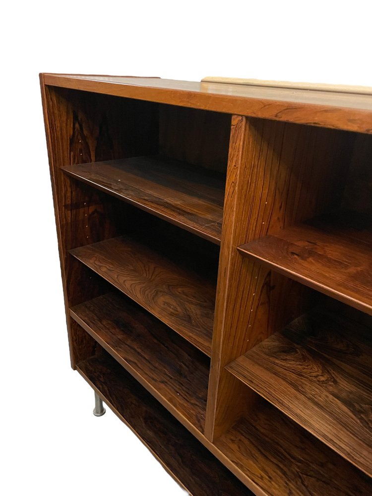 Danish Bookcase in Rosewood with Chrome Legs, 1980s for sale at Pamono