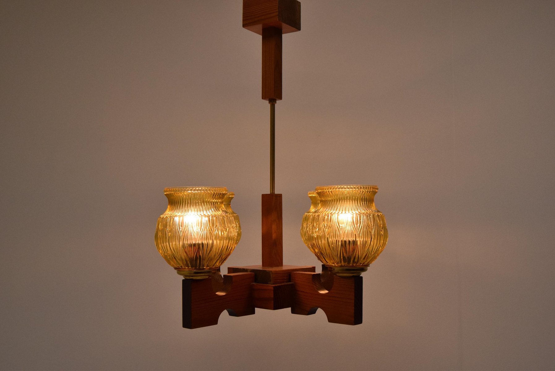 Wood Ceiling Light, 1980s for sale at Pamono