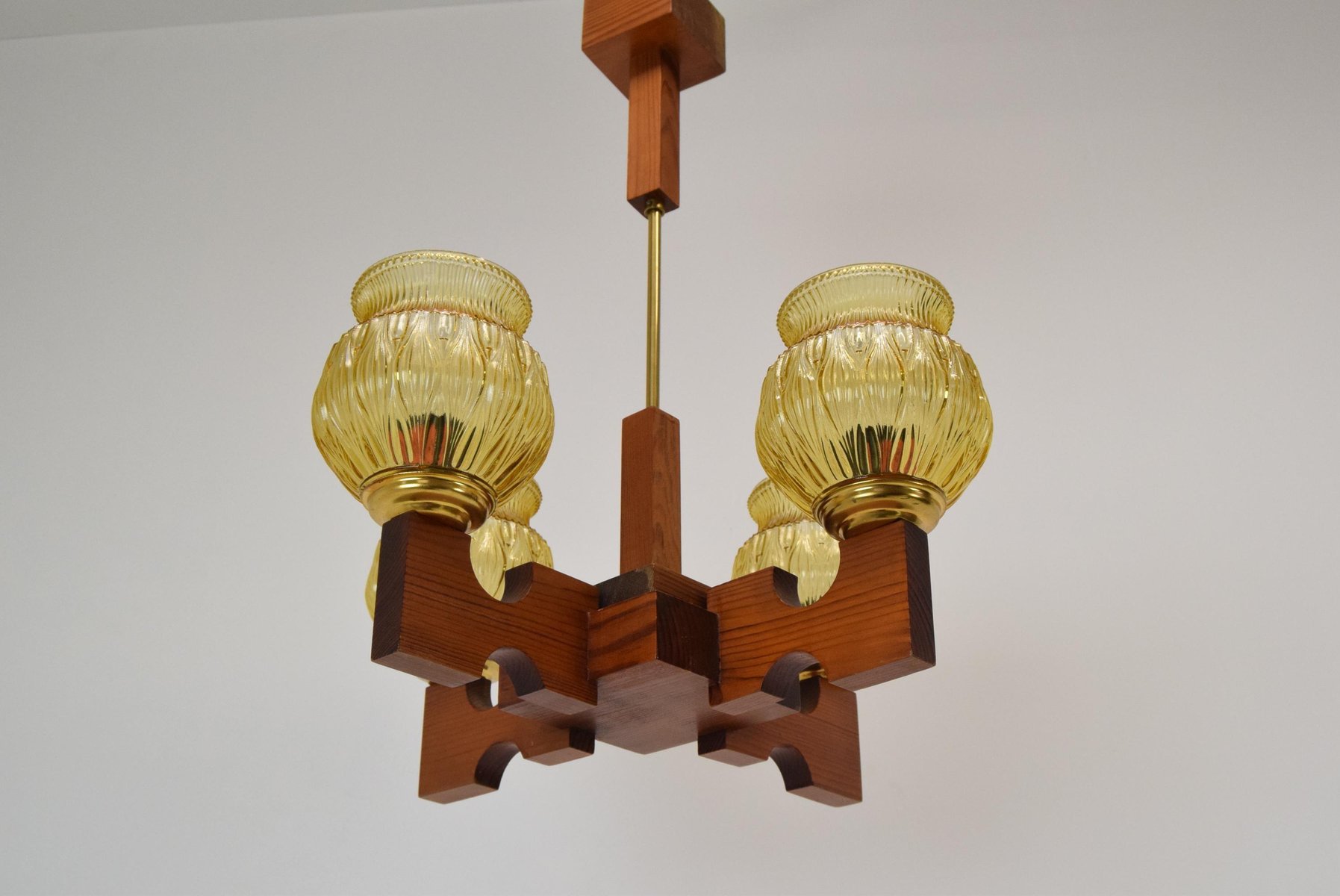 Wood Ceiling Light, 1980s for sale at Pamono