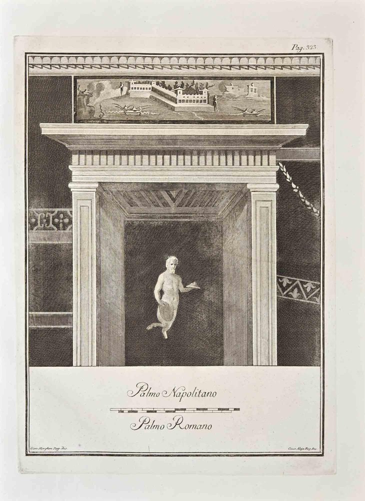 Giovanni Elia Morghen, Ancient Roman Fresco Herculaneum, Original ...