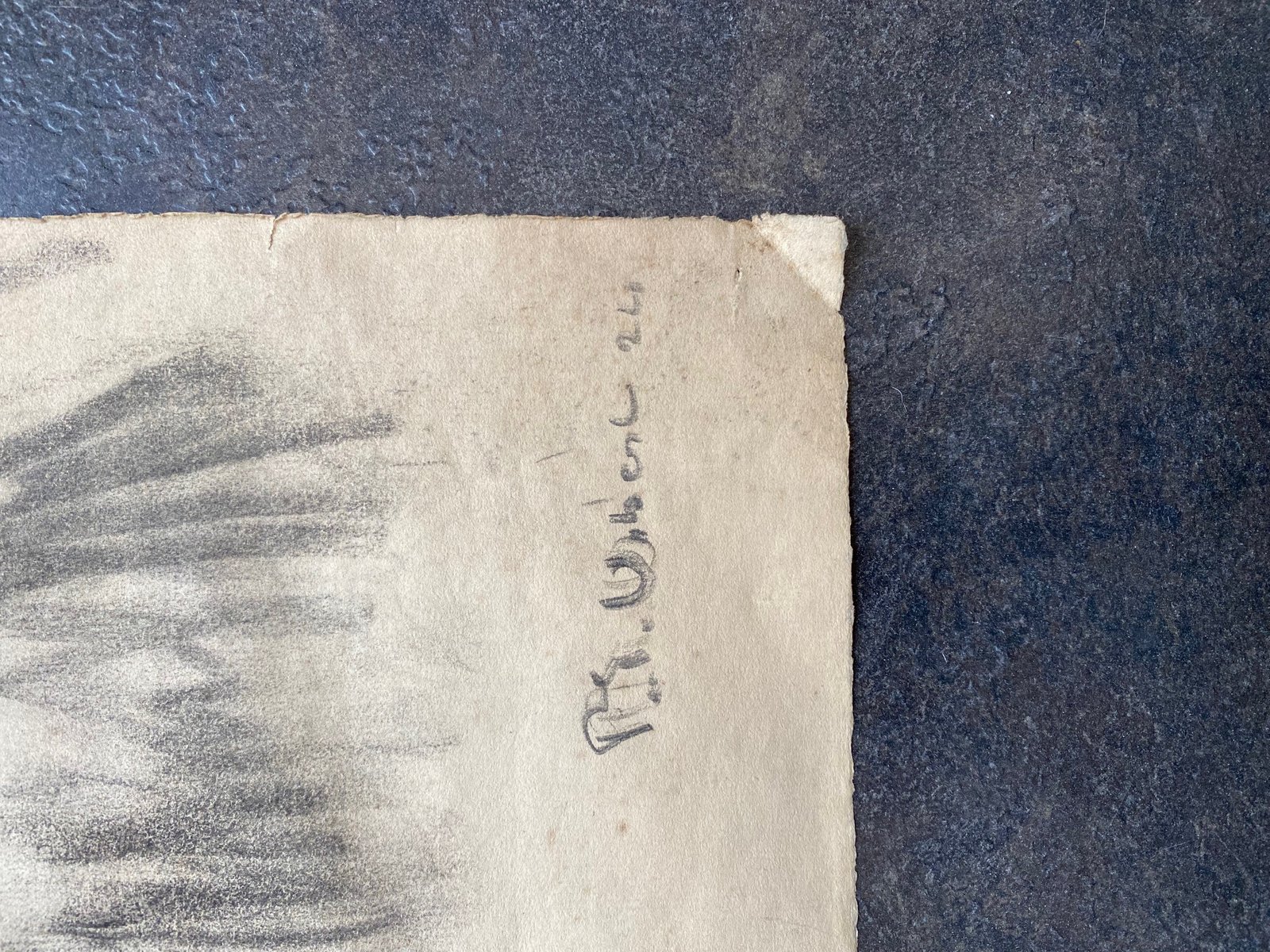 Pierre-Eugène Vibert, Sous le Poids de la Croix, 1924, Kohlezeichnung ...