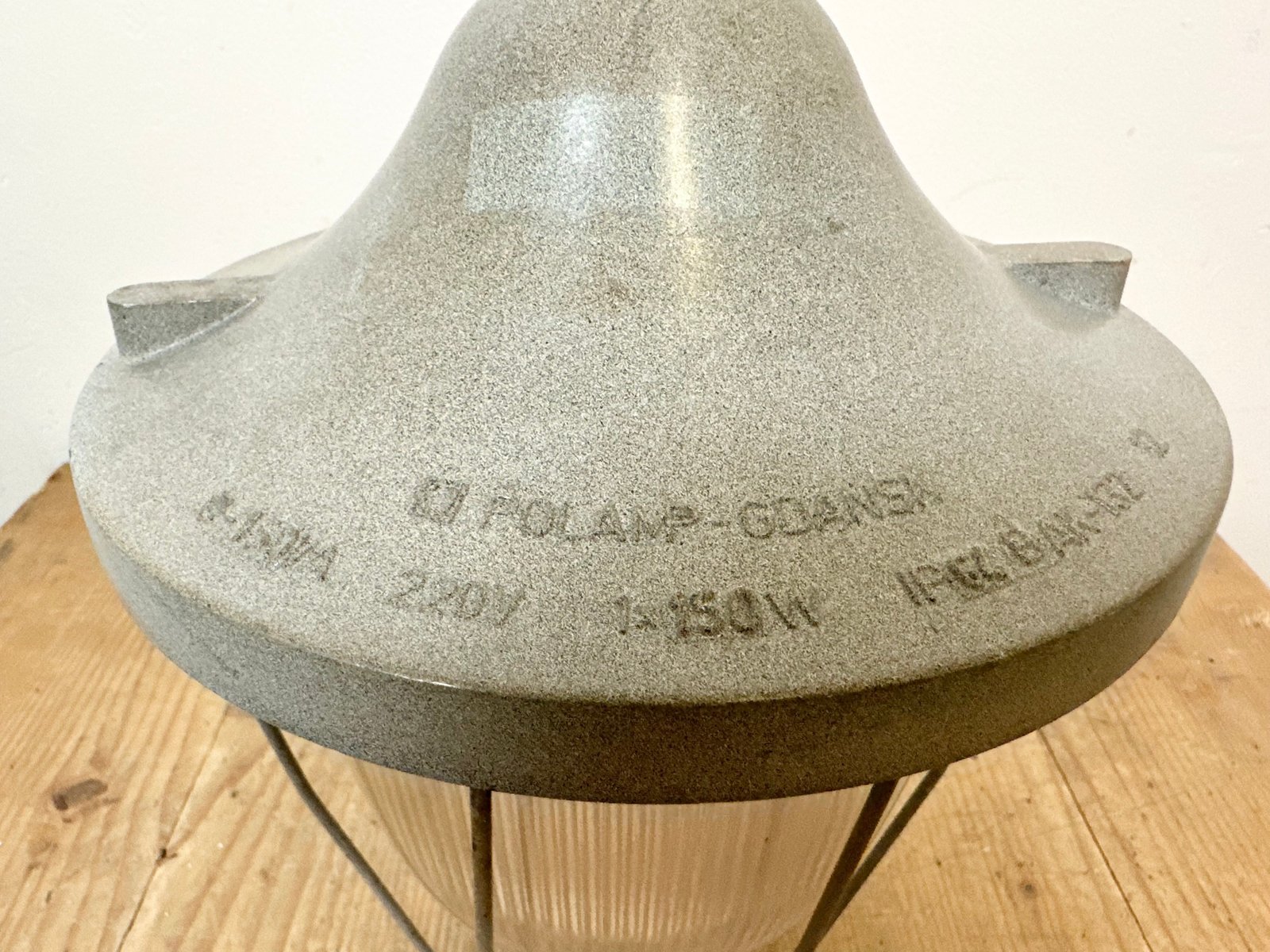 Light Industrial Grey Bunker Light from Polam Gdansk, 1970s for sale at ...