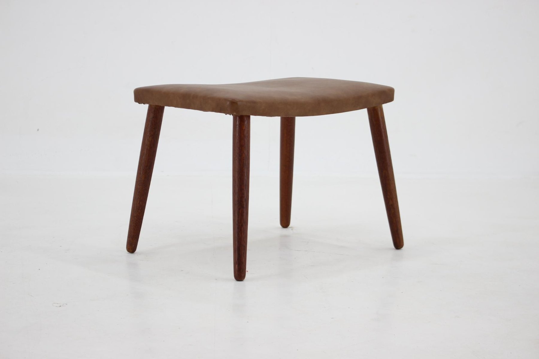 Leather Stool, Denmark, 1960s for sale at Pamono