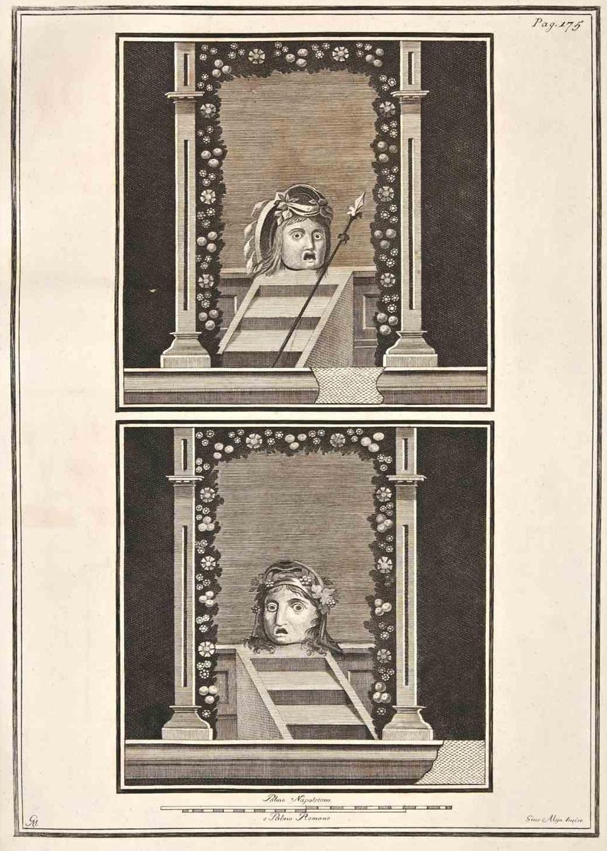 Giuseppe Aloja, Ancient Roman Fresco Herculaneum, Original Etching ...