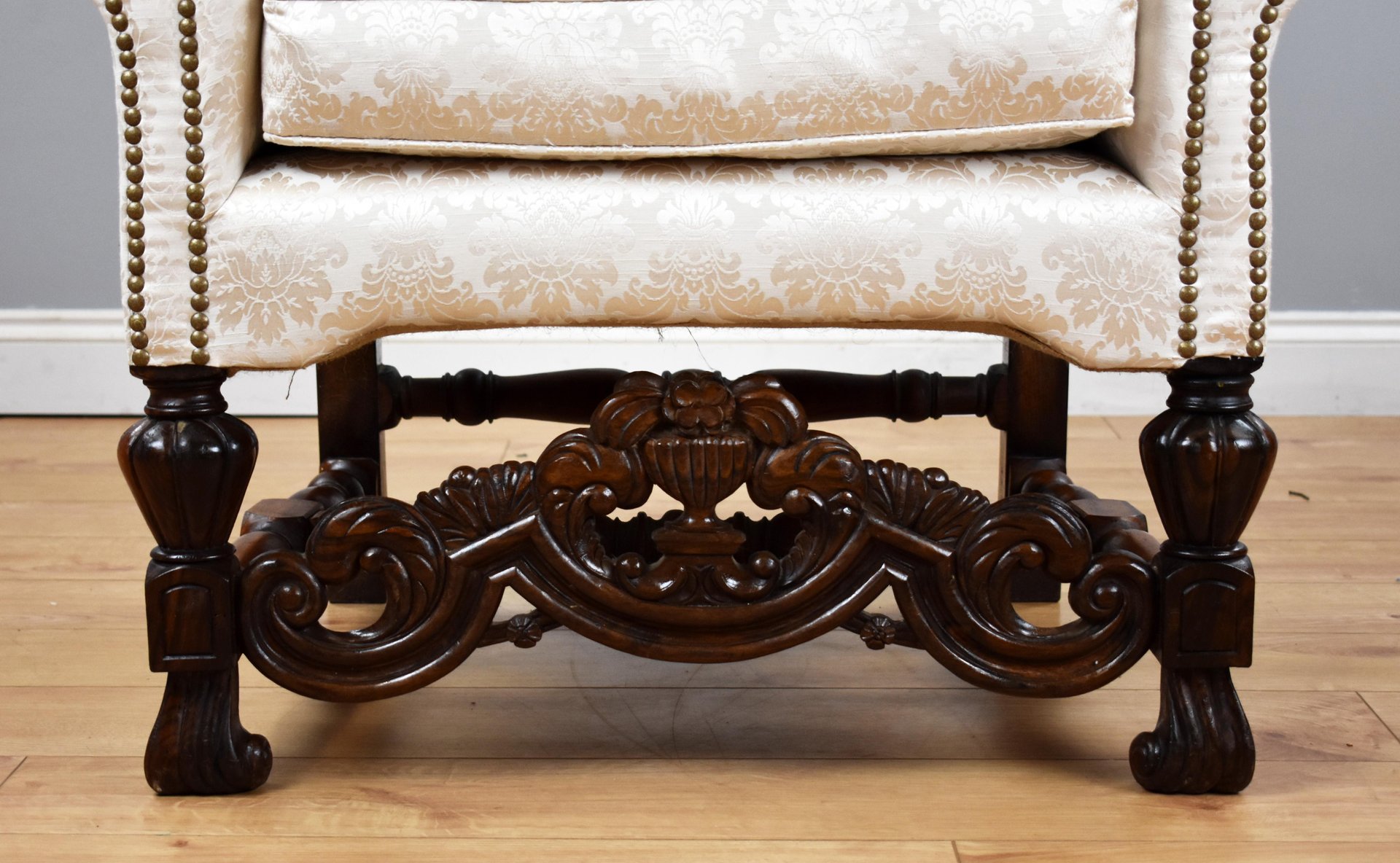 19th Century Carolean Style Wing Back Armchair for sale at Pamono