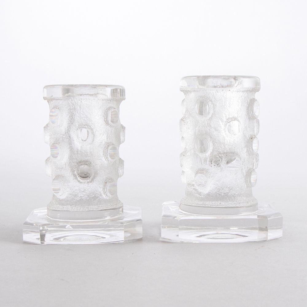 Art Deco Heavy Crystal Candlesticks from Daum, France, 1930s, Set of 2 ...