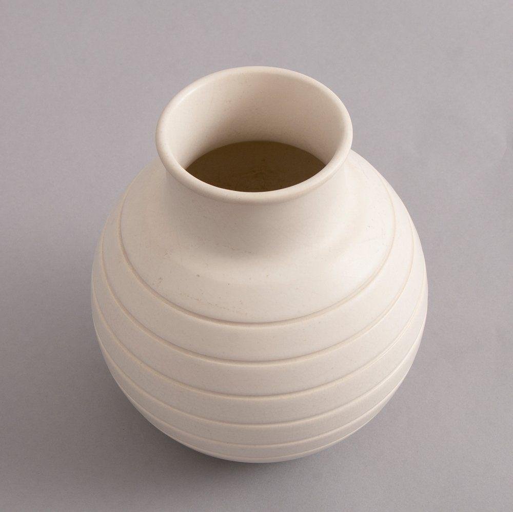 Small Art Deco British Moonstone Bombe Vase by Keith Murray for ...