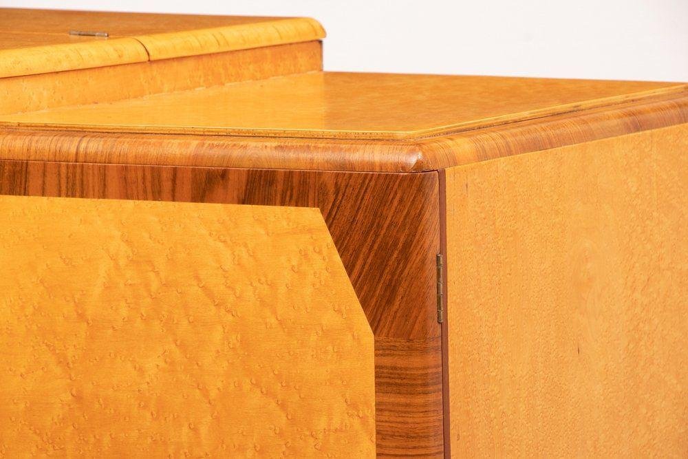 Art Deco Fall Front Cocktail Cabinet in Birdseye Maple from British ...