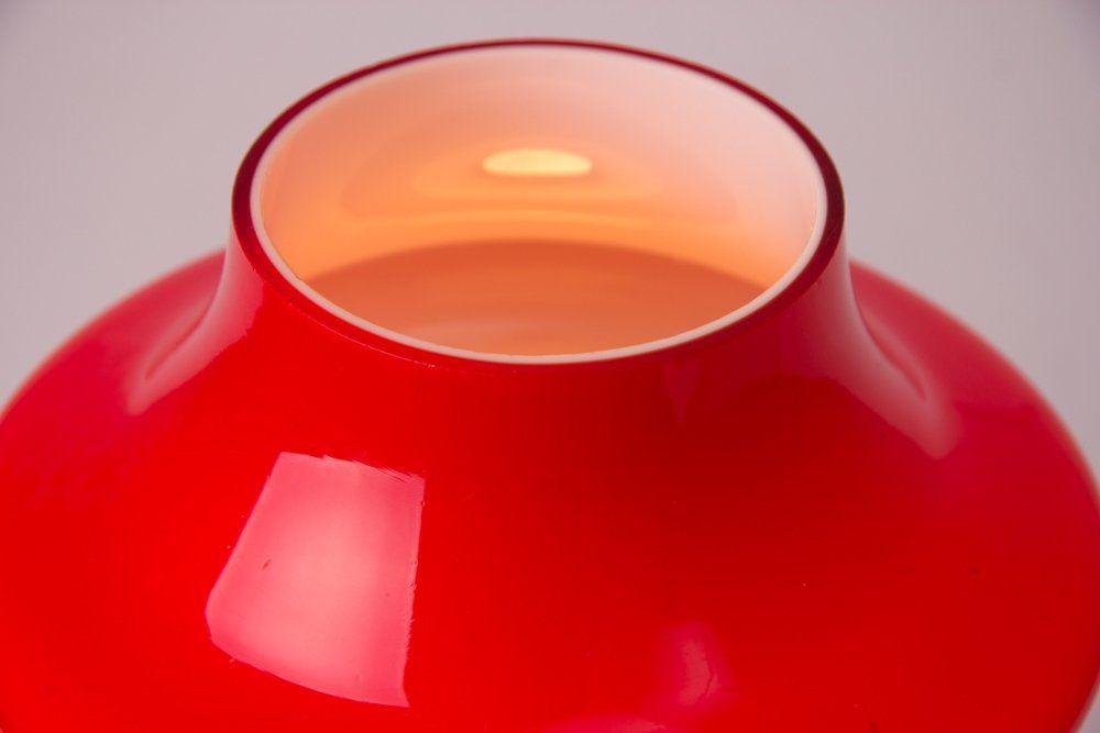 Mid-Century Danish Red Cased Glass Table Lamp, 1960s for sale at Pamono