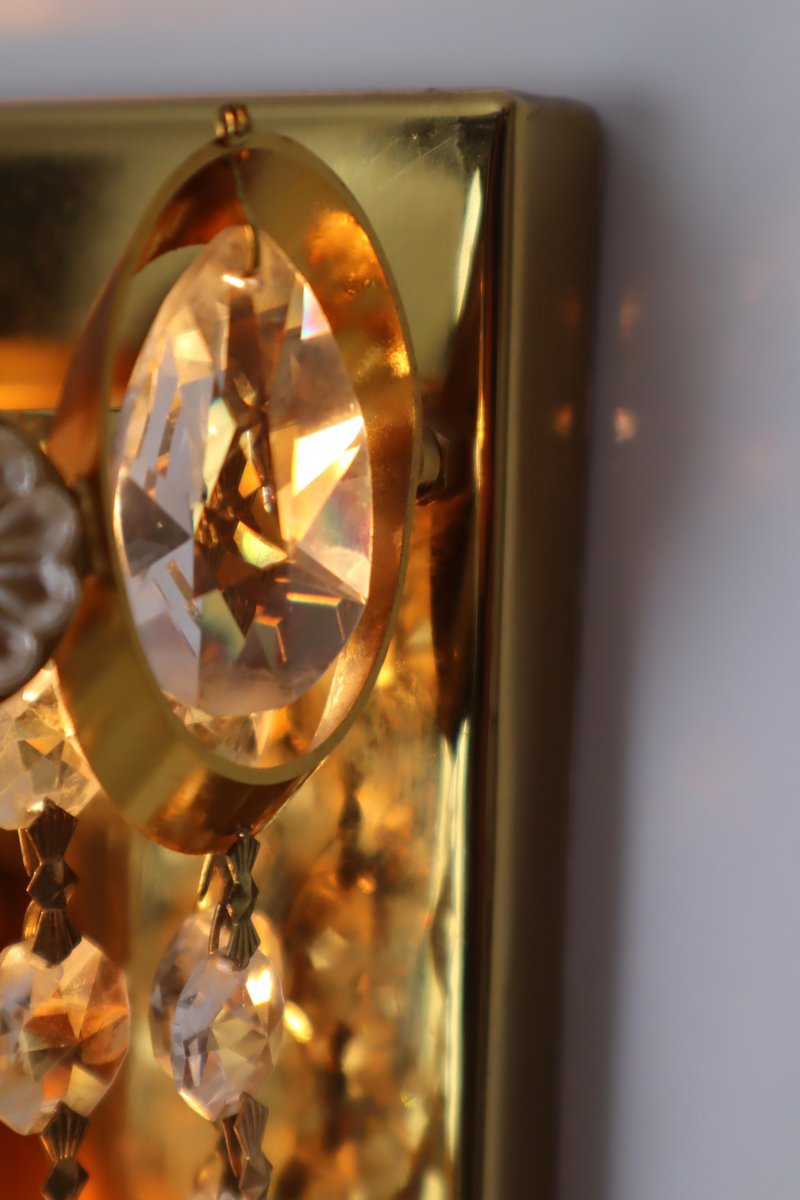 Crystal Wall Lights Waterfall Lead Crystal Prism from Palwa, 1950s for ...