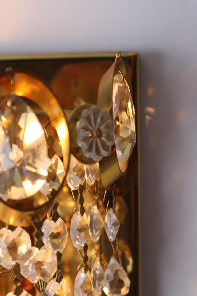 Crystal Wall Lights Waterfall Lead Crystal Prism from Palwa, 1950s for ...