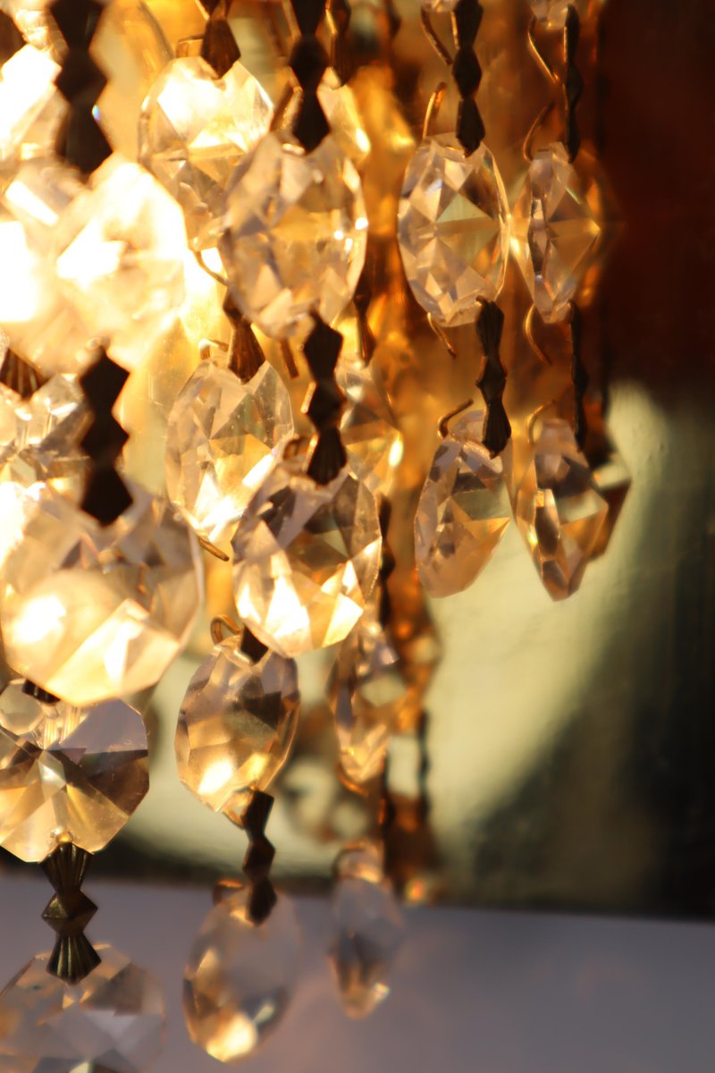 Crystal Wall Lights Waterfall Lead Crystal Prism from Palwa, 1950s for ...