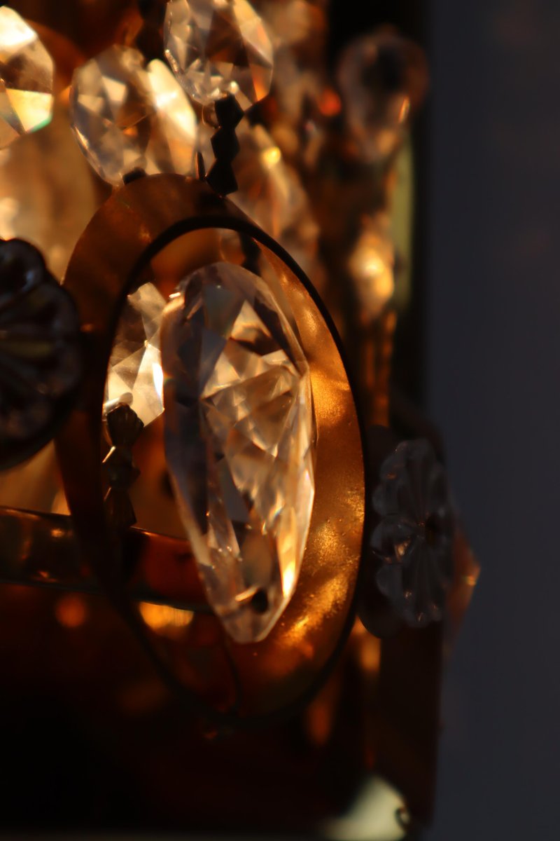 Crystal Wall Lights Waterfall Lead Crystal Prism from Palwa, 1950s for ...