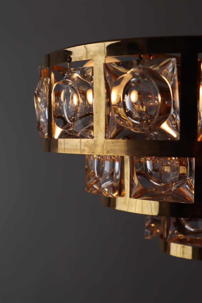 Crystal Candlestick Gold Scone from Palwa, 1980s for sale at Pamono