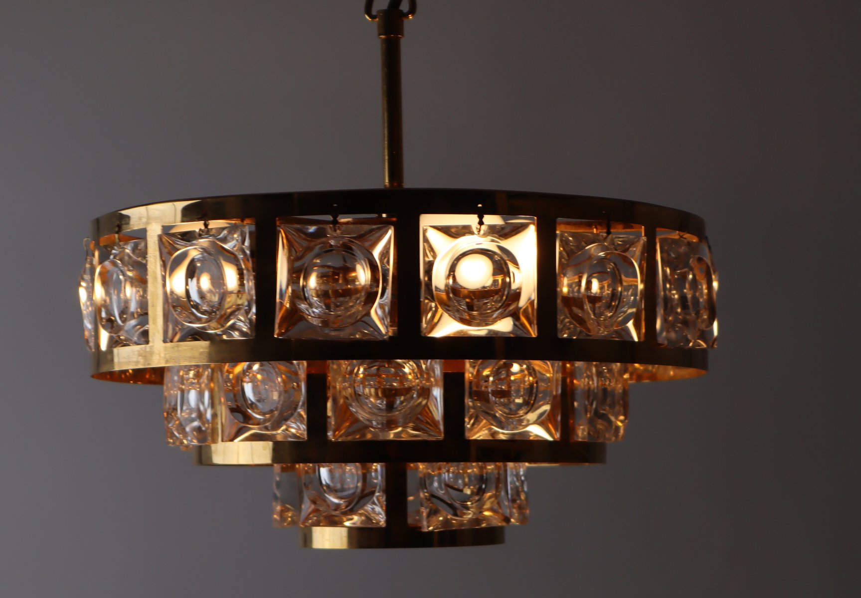 Crystal Candlestick Gold Scone from Palwa, 1980s for sale at Pamono