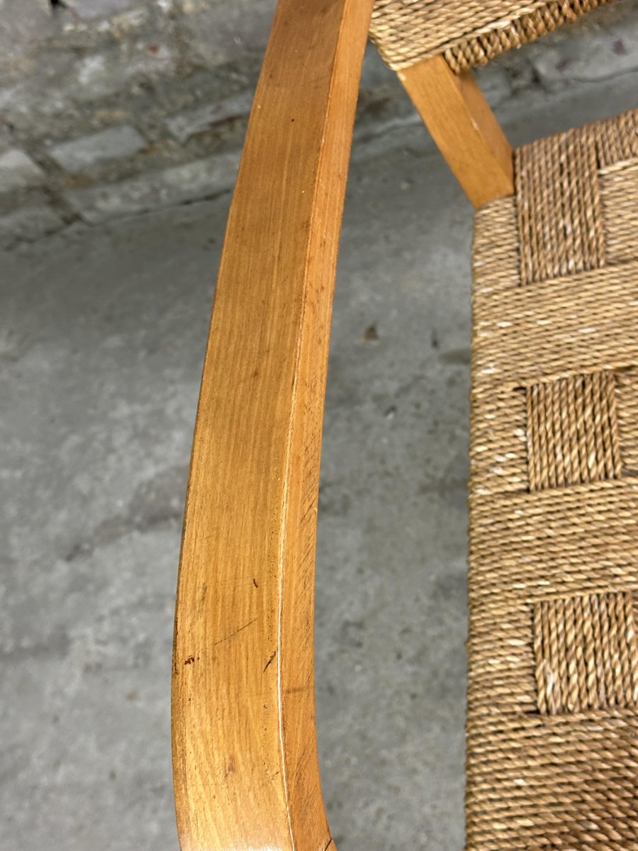 Dutch Rope and Wood Lounge Chair from Vroom & Dreesman, 1960s for sale ...