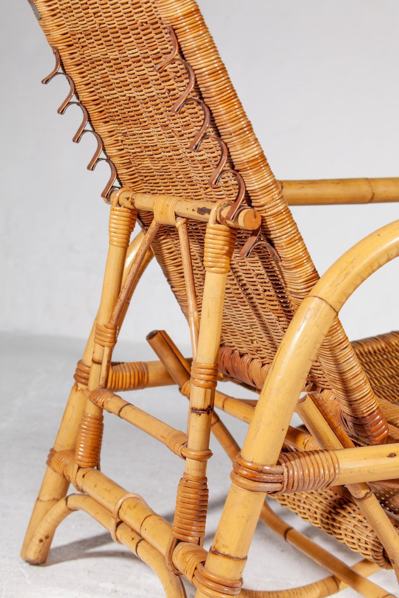 Bamboo & Rattan Easy Chair, Italy, 1960s for sale at Pamono