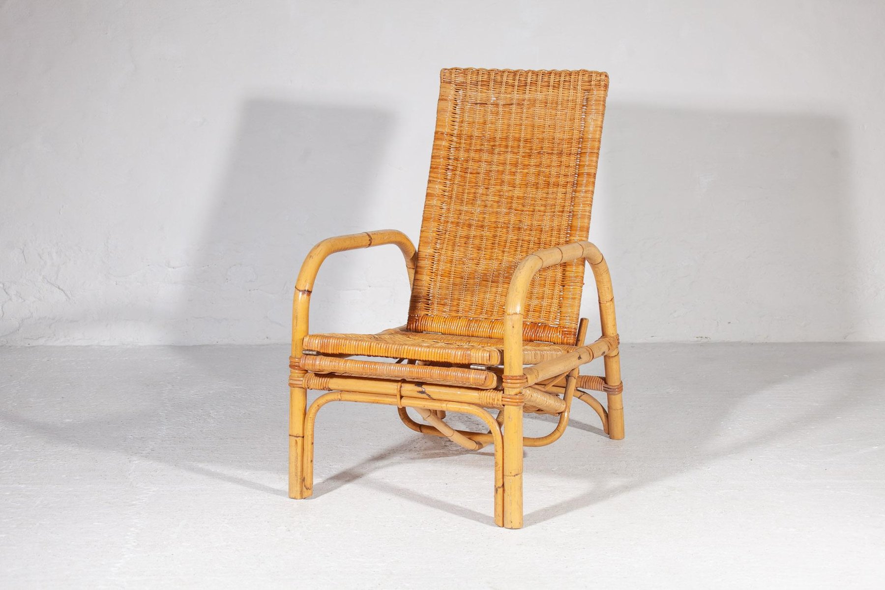 Bamboo & Rattan Easy Chair, Italy, 1960s for sale at Pamono