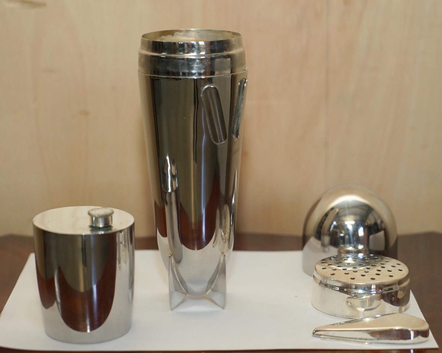 Art Deco Style Silver Hallmarked Zeppelin Cocktail Shaker, 1960s, Set ...