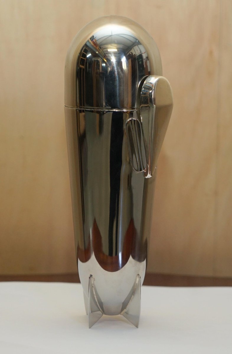 Art Deco Style Silver Hallmarked Zeppelin Cocktail Shaker, 1960s, Set ...