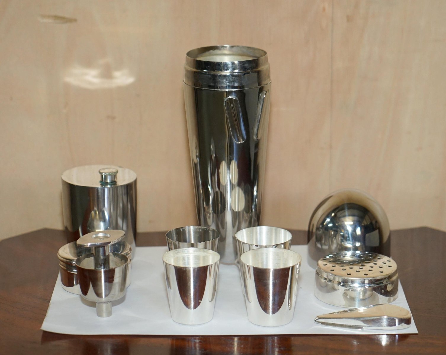 Art Deco Style Silver Hallmarked Zeppelin Cocktail Shaker, 1960s, Set ...