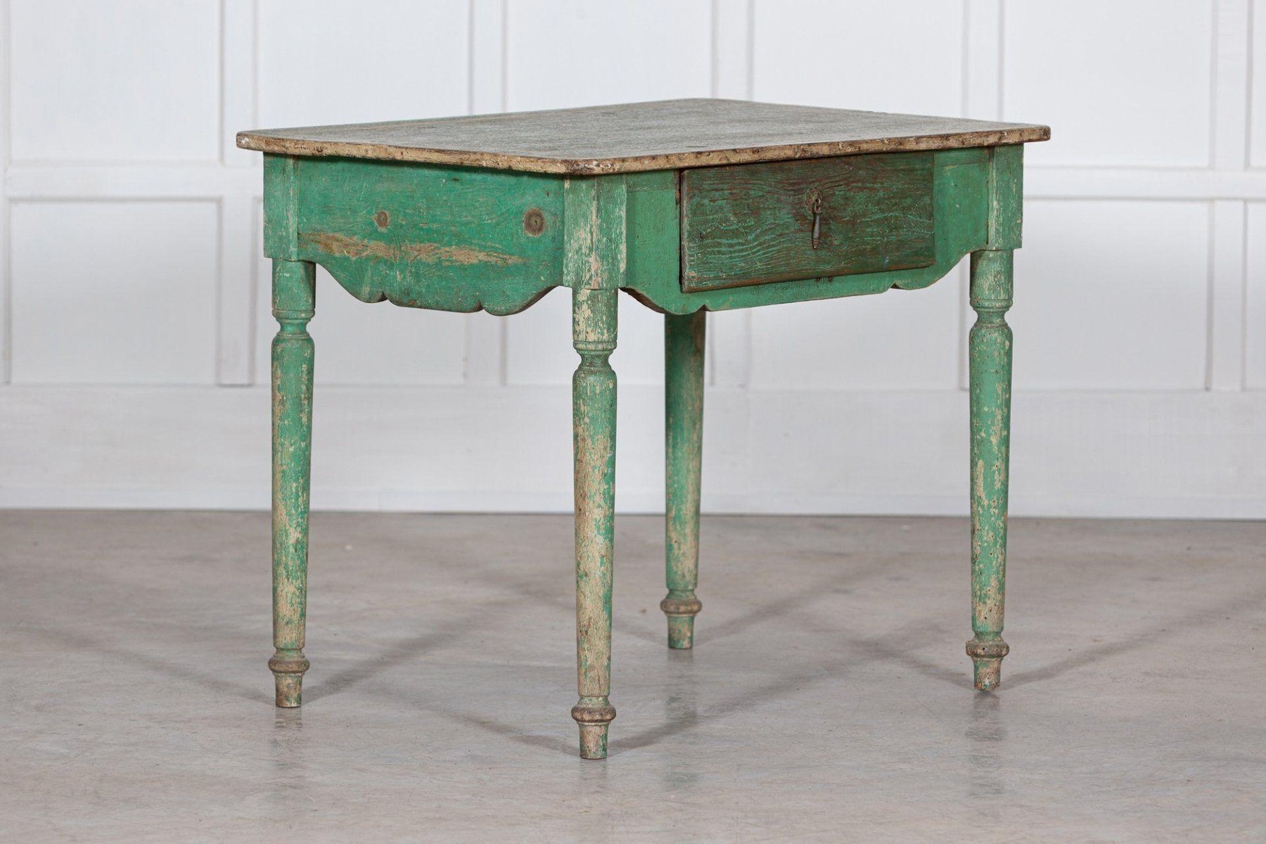 19th Century Scandinavian Green Painted Desk, 1820s for sale at Pamono