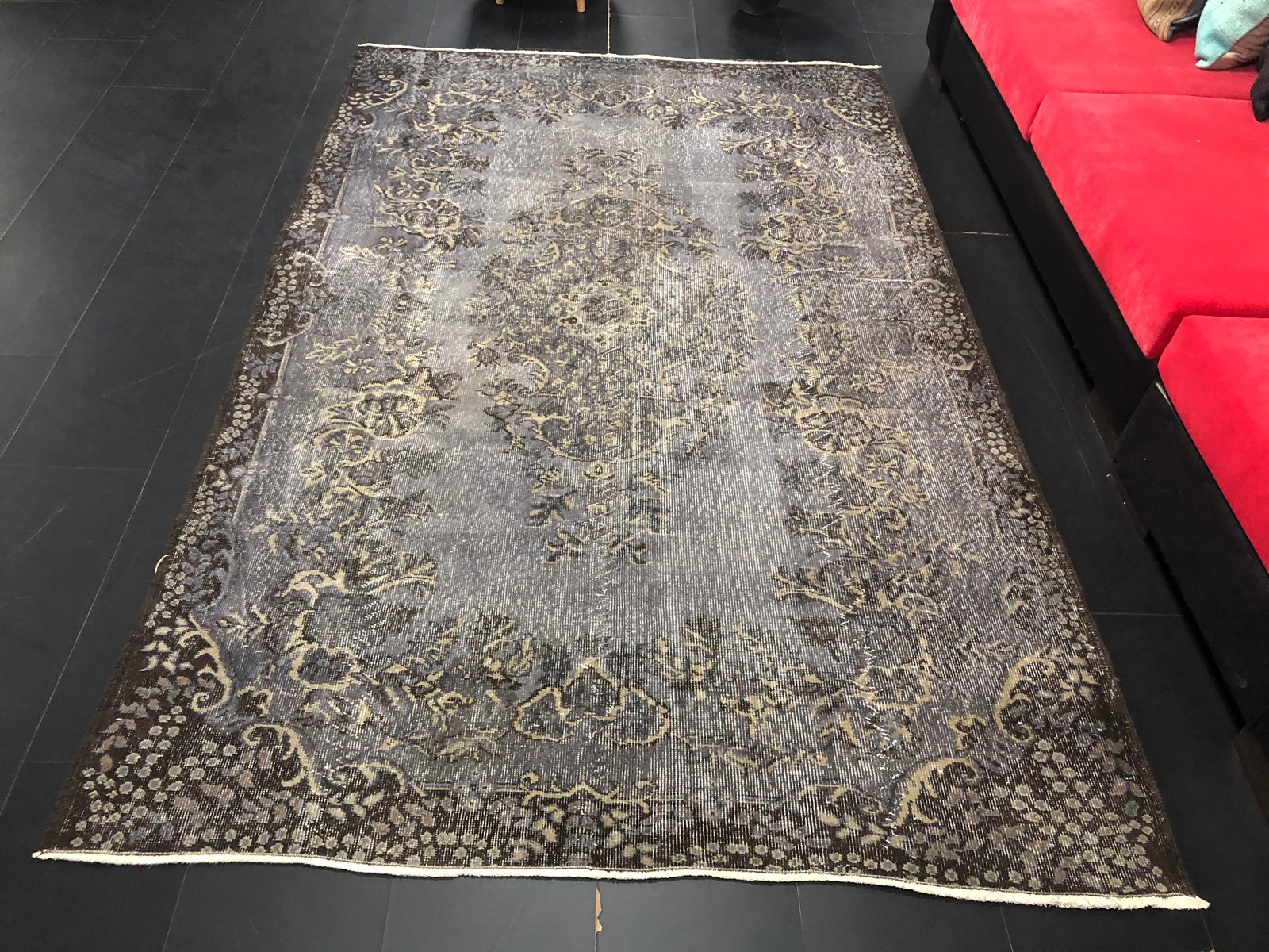 Turkish Gray Faded Over Dyed Neutral Rug for sale at Pamono