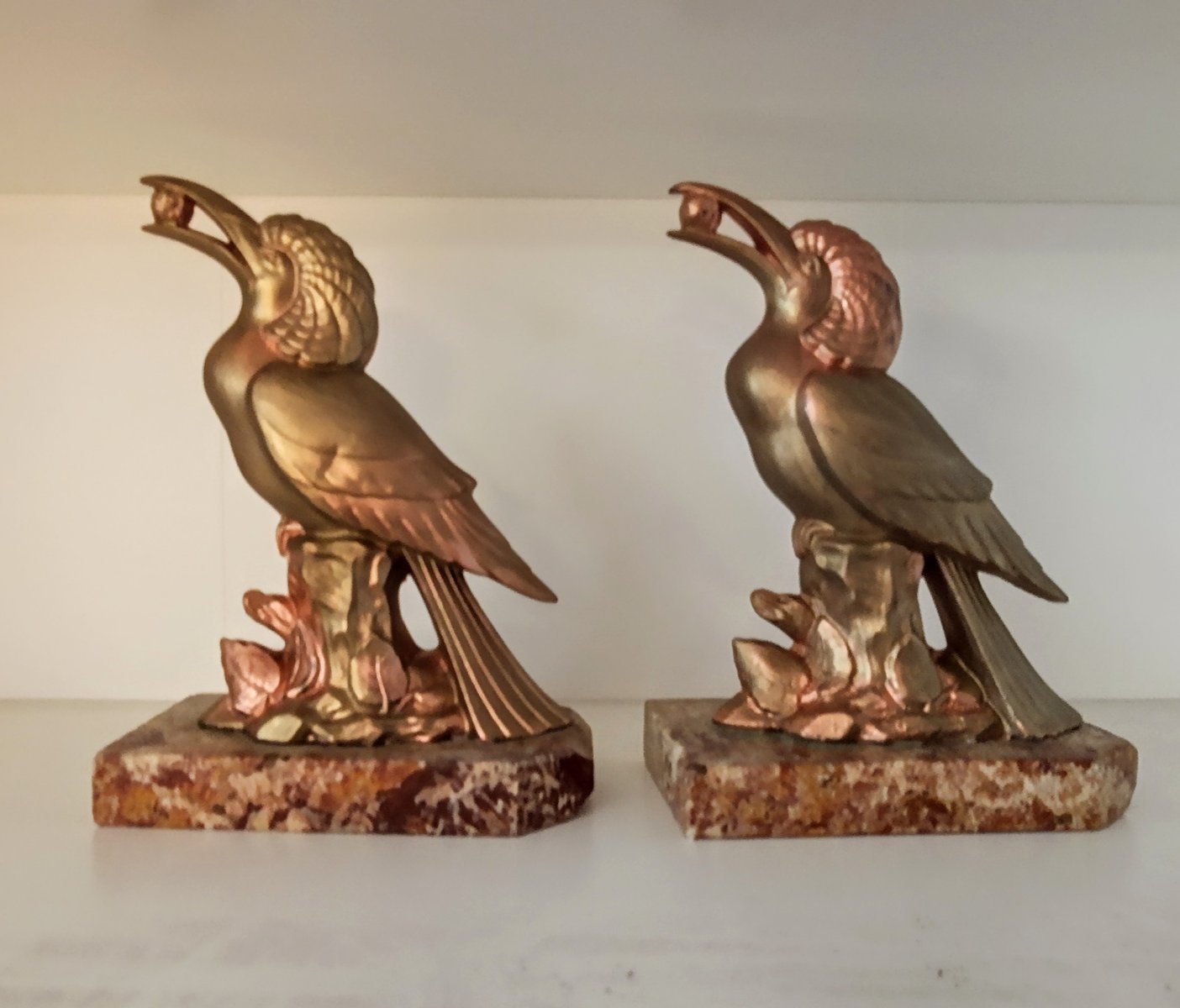 Exotic Bird Bookends, France, 1920s, Set of 2 for sale at Pamono