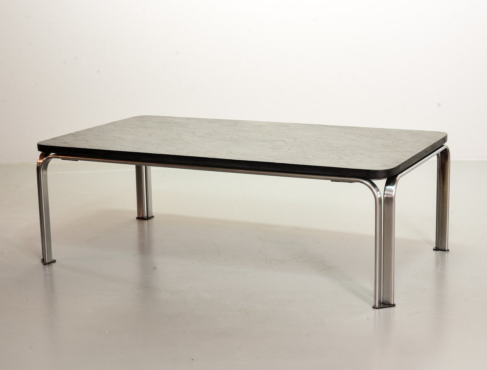 Chrome and Blackstone Rectangle Coffee Table Model Bogota, Germany ...