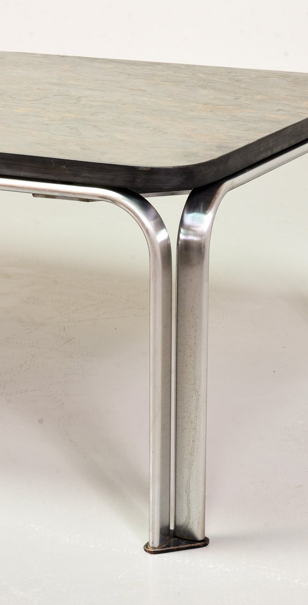 Chrome and Blackstone Rectangle Coffee Table Model Bogota, Germany ...