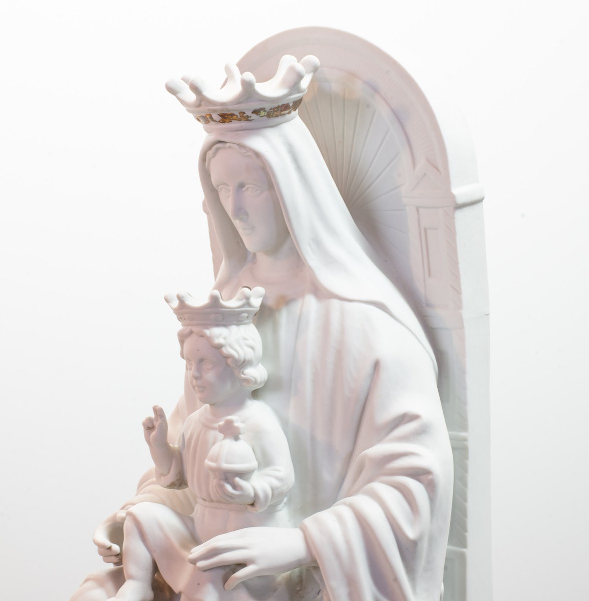 Large Religious Mother and Child Statue in Biscuit Porcelain, 1800s for ...