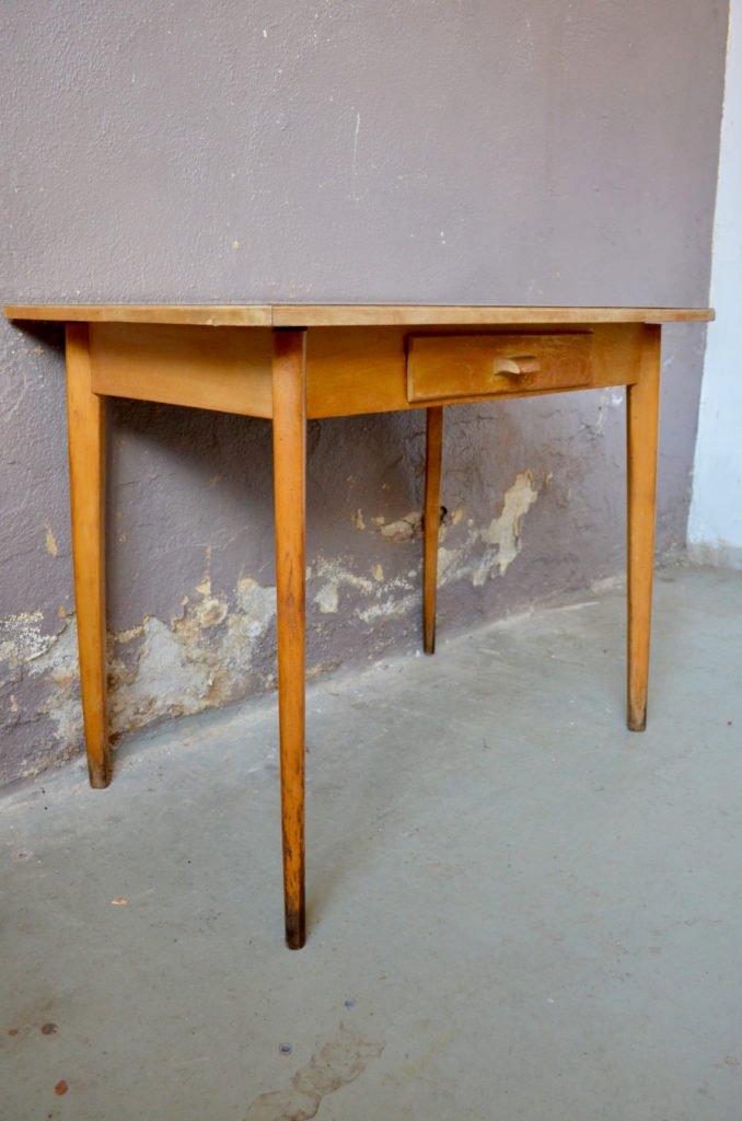 Vintage Formica Table with Compass Legs, 1960s for sale at Pamono