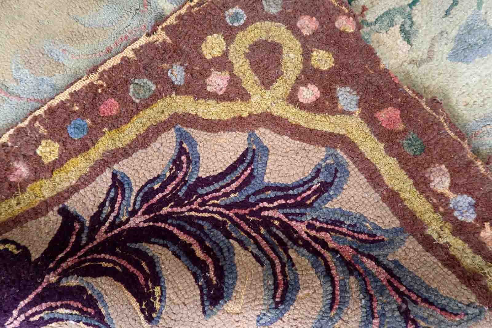 Antique American Hooked Rug, 1880s for sale at Pamono